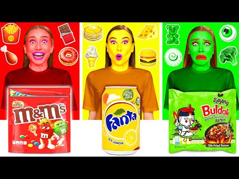 24 Saat Boyunca Tek Renkli Yemek Yeme Mücadelesi | Çılgın Meydan Okuma BaRaDa Challenge