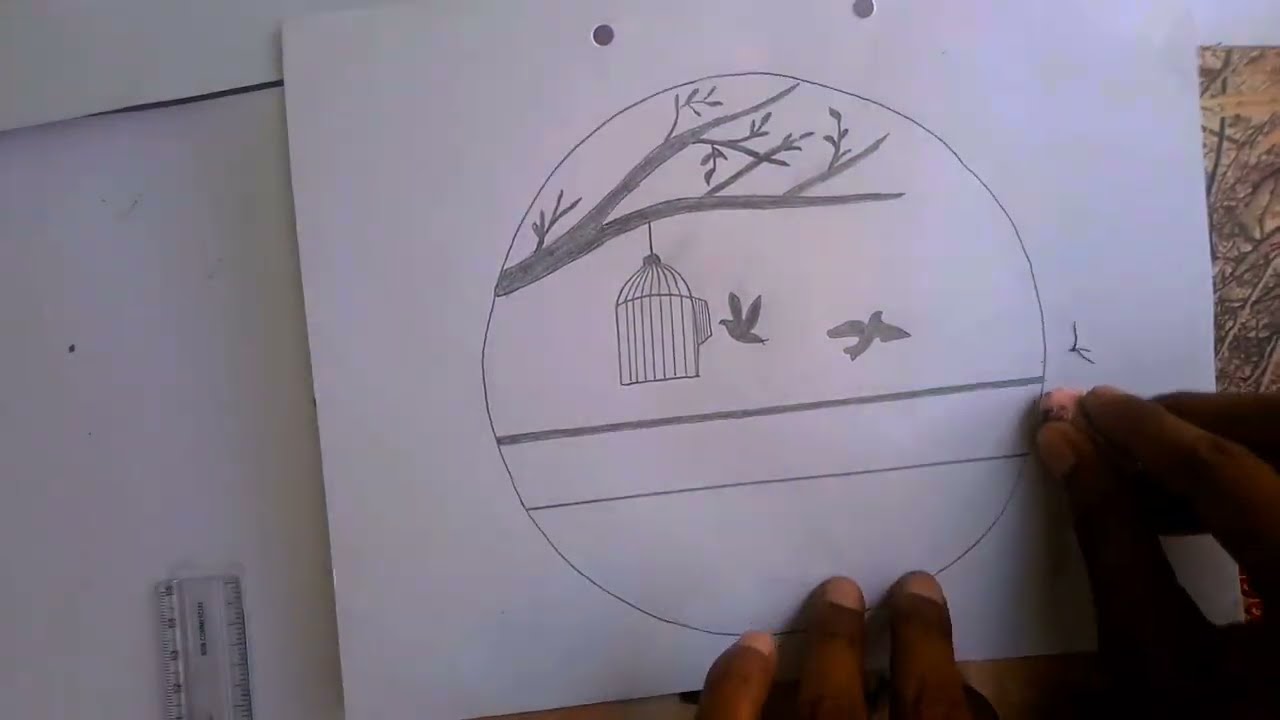 Scenery Inside The Circle Step By Step Scenery Drawing How To Draw Scenery Inside The Circle Step By Step Scenery Drawing How To Draw