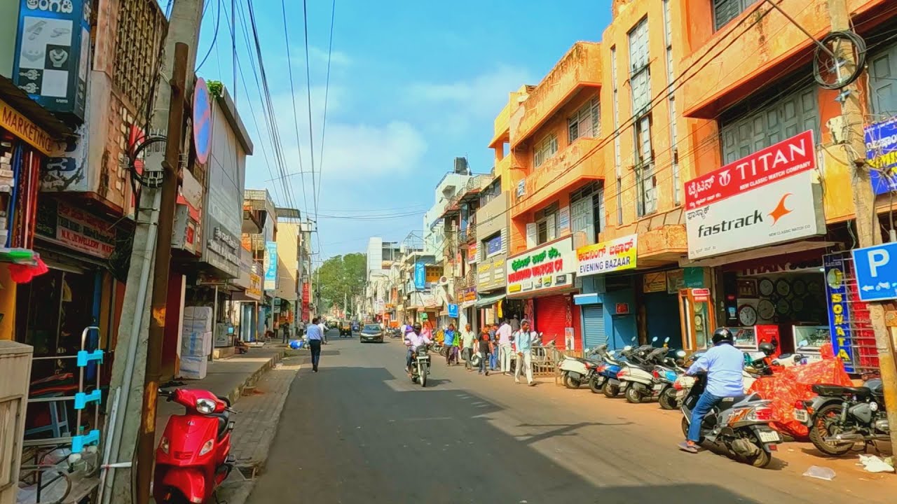 Walking the streets of India | Mysuru street walking tour | Karnataka ...
