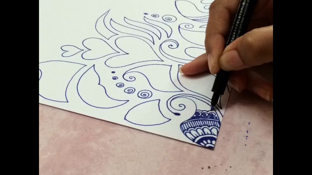 Easy free hand mandala - YouTube