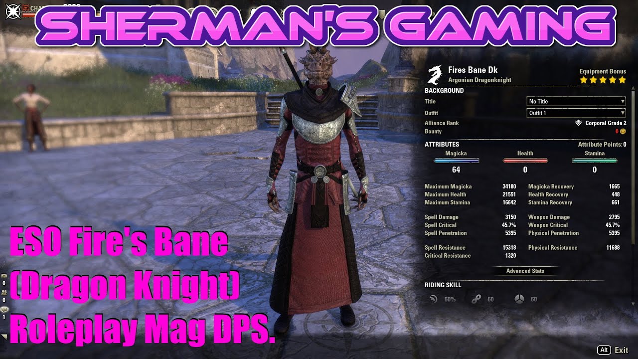 ESO Fire's Bane (Dragon Knight) Roleplay Mag DPS. - YouTube