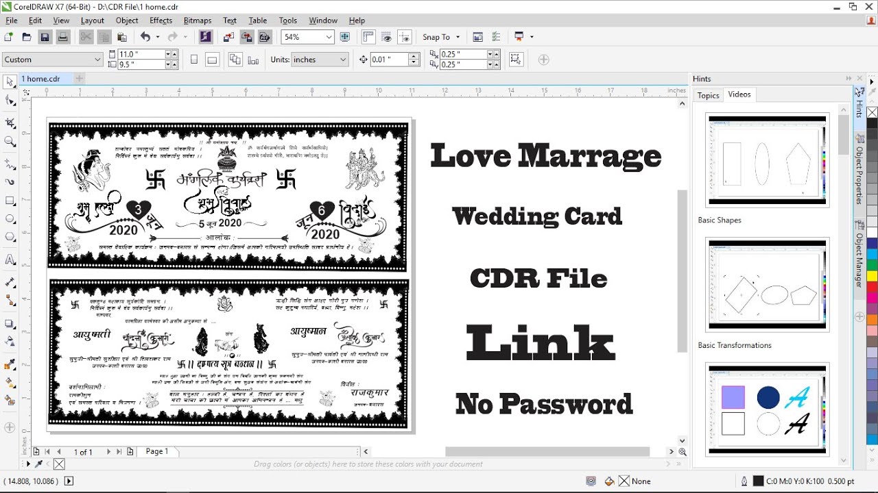 #Top Love Marrage Wedding Card CDR File Free Download Link Love Card ...