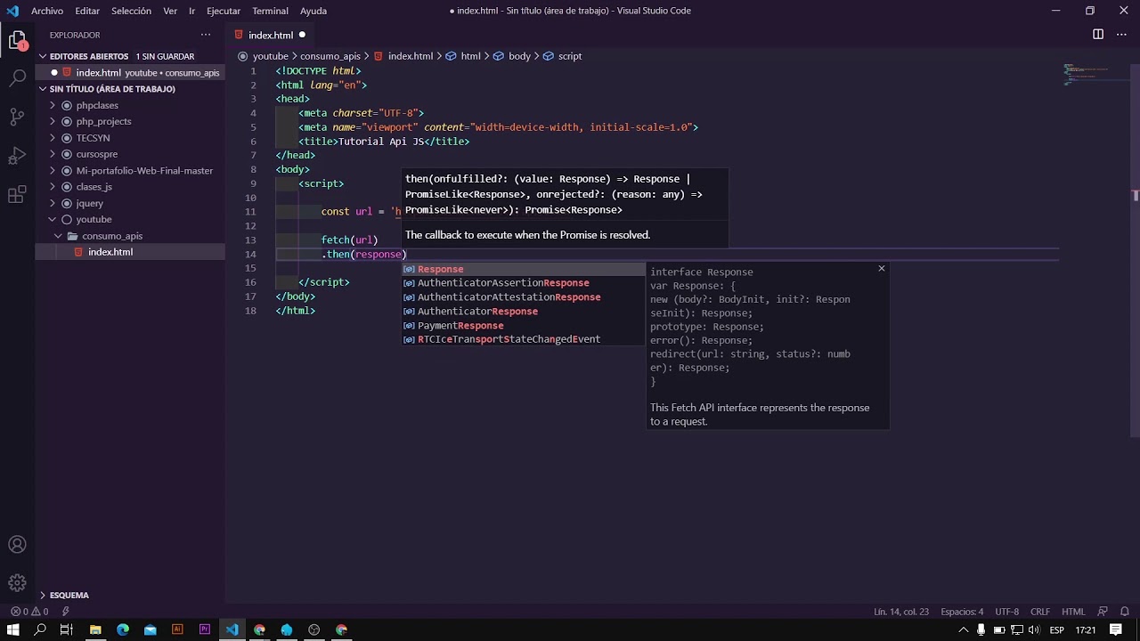 Consumo De Api Publica Con Javascript Rapido Y Sencillo 💻 Youtube