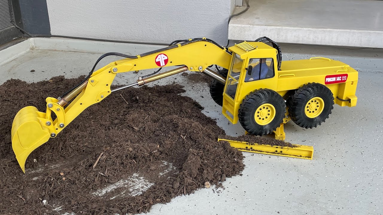 3D printed Pingon 14C excavator first tests - YouTube