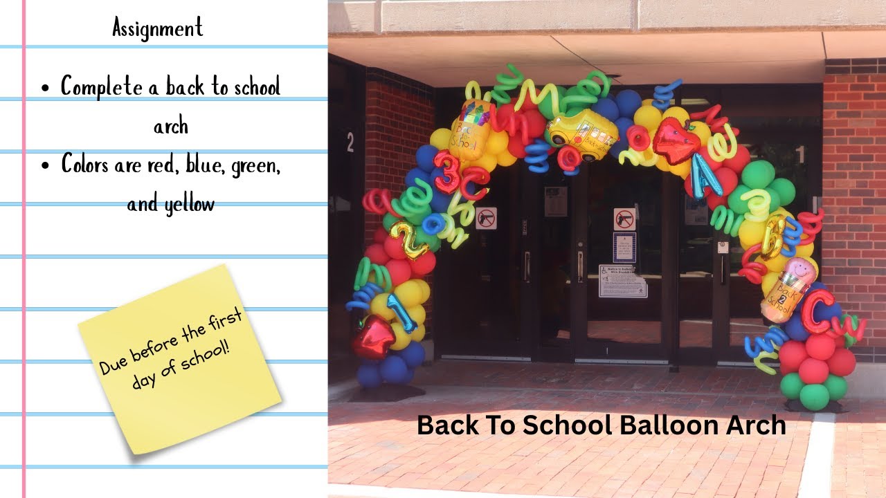 Back to school balloon arch - YouTube