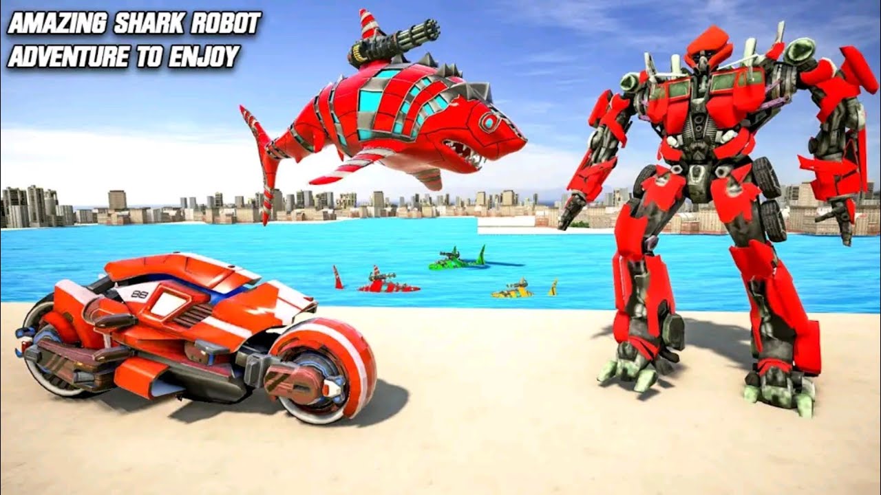 Robot Ikan Hiu Berubah Jadi Motor Balap | Shark Robot Transforming ...