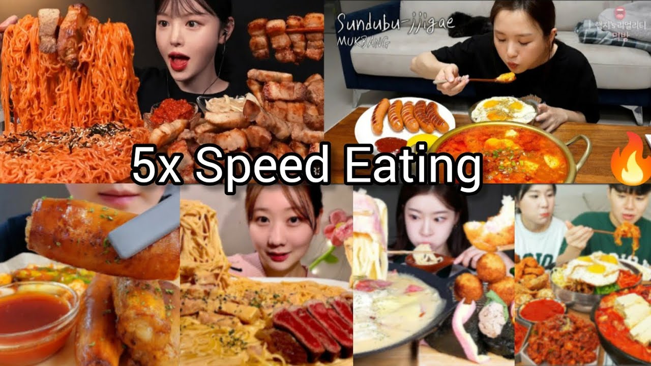 5x Speed Eating Sound | BEST FOOD COMPILATION | ASMR MUKBANG ...