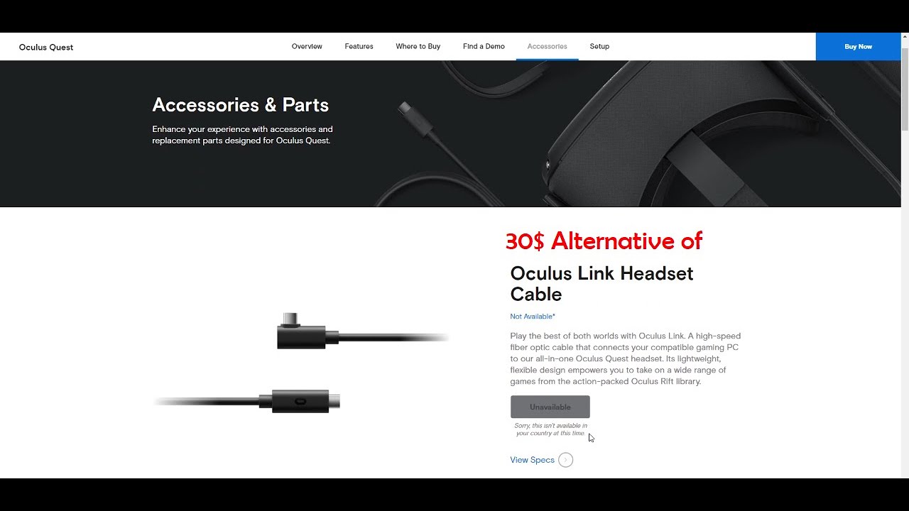 30 USD Alternative of Oculus Link Official Cable for Oculus Quest - YouTube