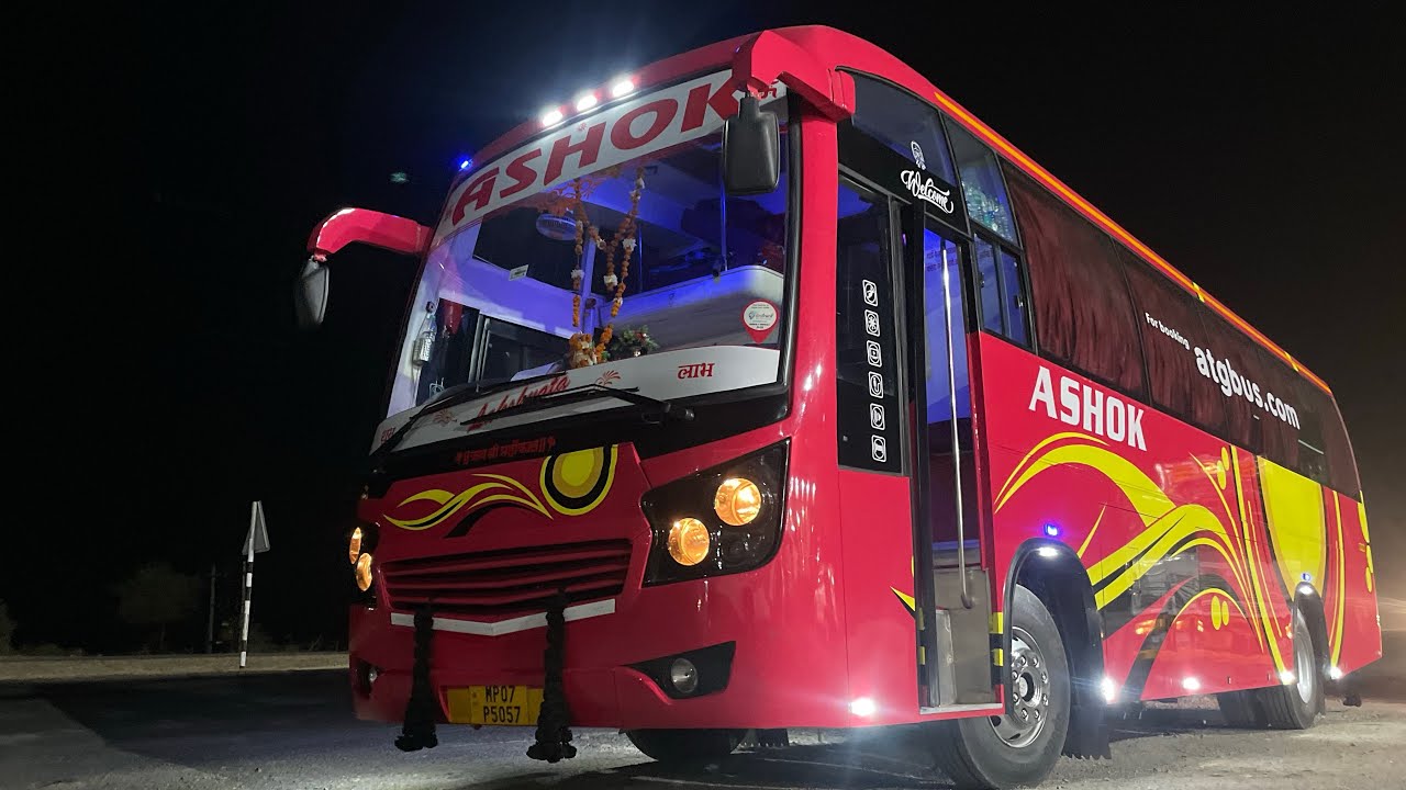 Ashok Travels Ashok LEYLAND BS6 AC Sleeper Gwalior To Indore - YouTube