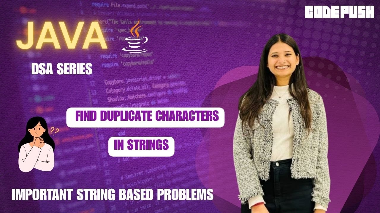 Java Program To Find Duplicate Characters In A String Java Strings Tutorial Dsa Series Youtube 1773