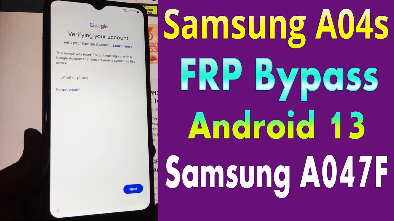 Samsung A04s FRP Bypass Android 13 Samsung A047F Google Account Bypass - YouTube