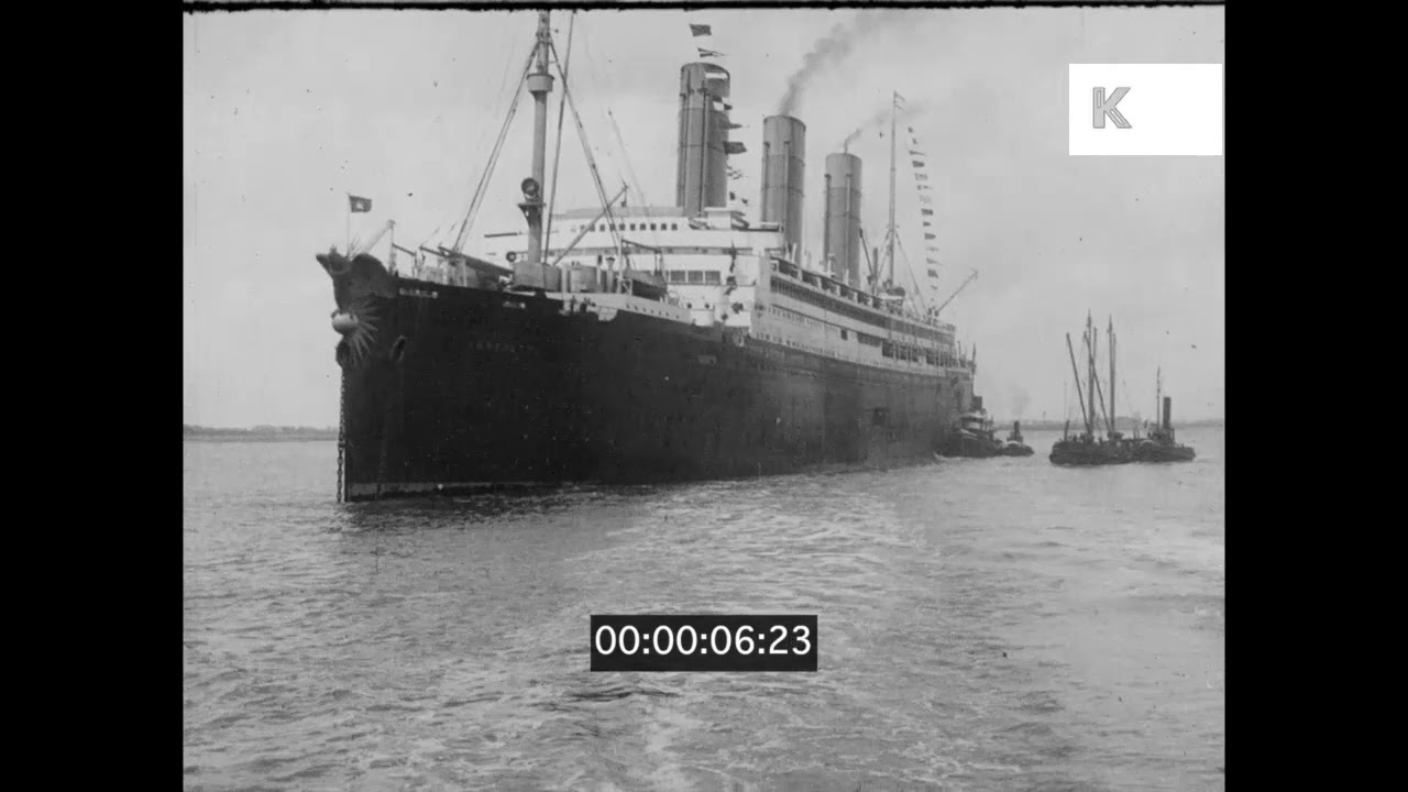 1913 SS Imperator Enters New York Harbour, 16mm - YouTube
