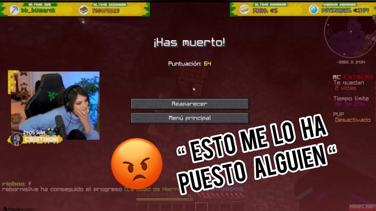 PRIMERA MUERT3 de Minecraft Extremo (de CRISTININI) - YouTube