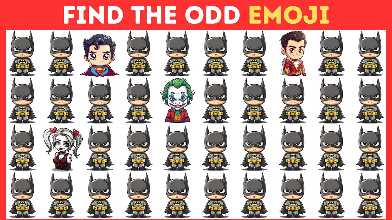 Find The Odd One Out - 🌟 Superhero Anomalies: Find the Odd DC Emoji ...