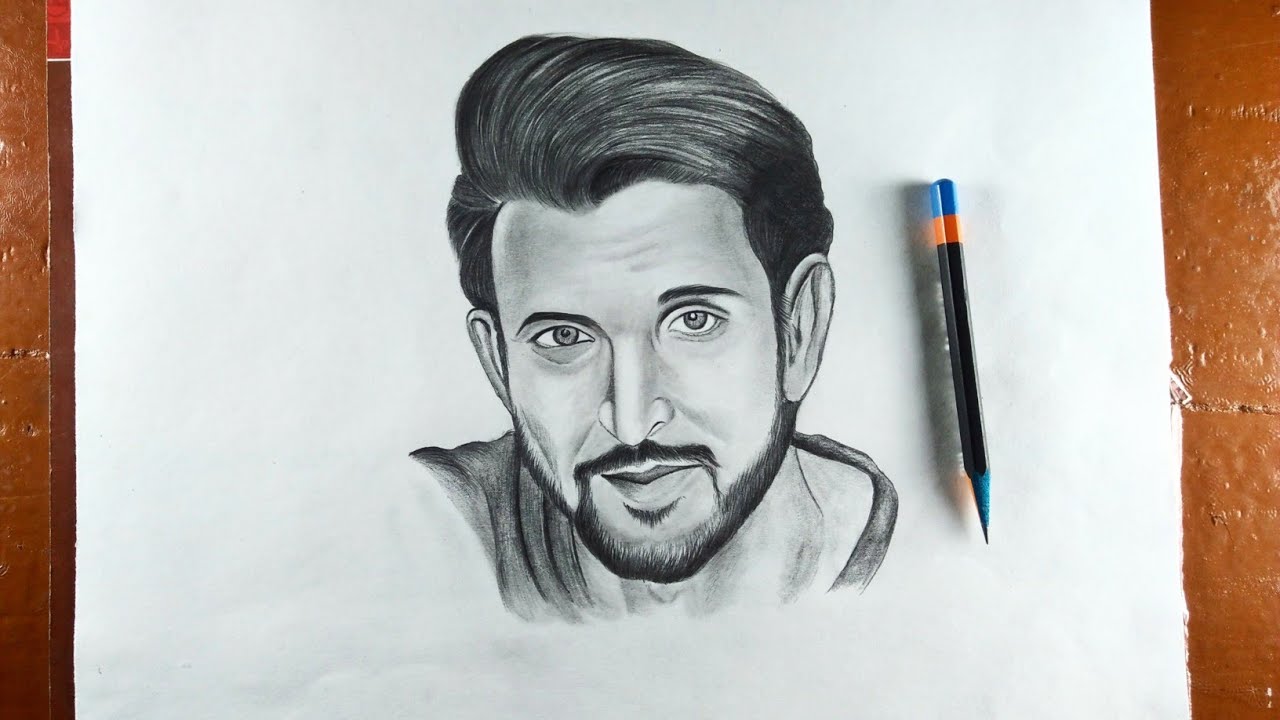 Hrithik roshan ll step by step ll drawing tutorial ll realistic sketch ...