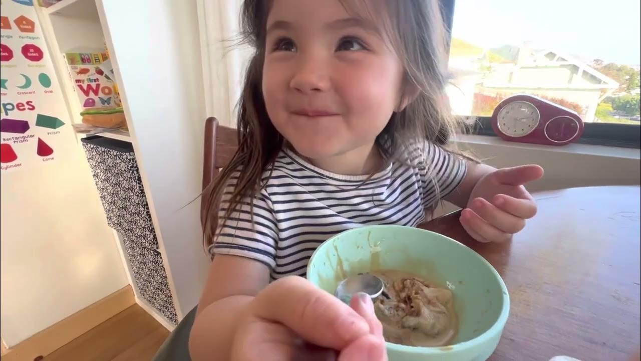 3 Years Old Girl First Time Try Yummy Boba Ice Cream Youtube