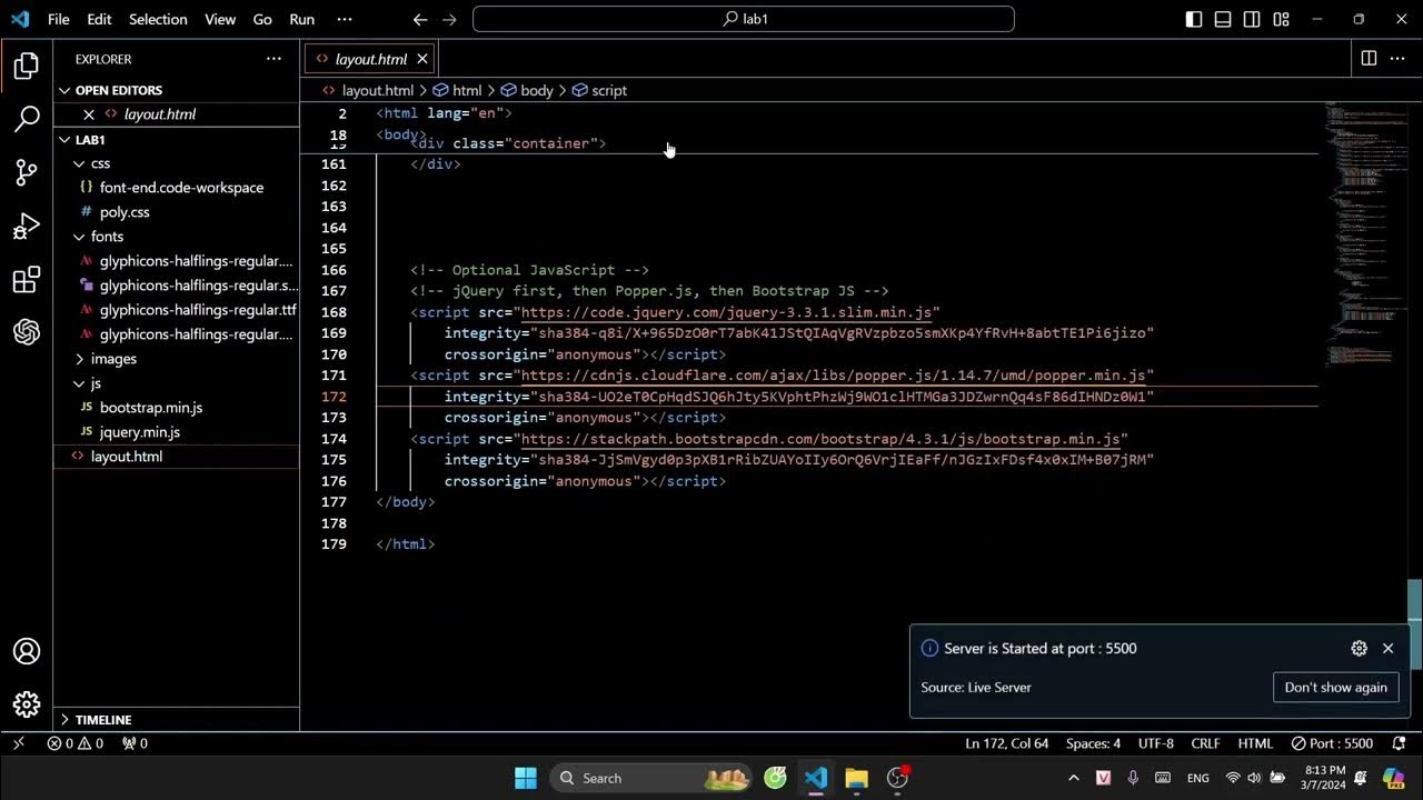 Front end framework lab 1 - PH39289-fpoly - YouTube