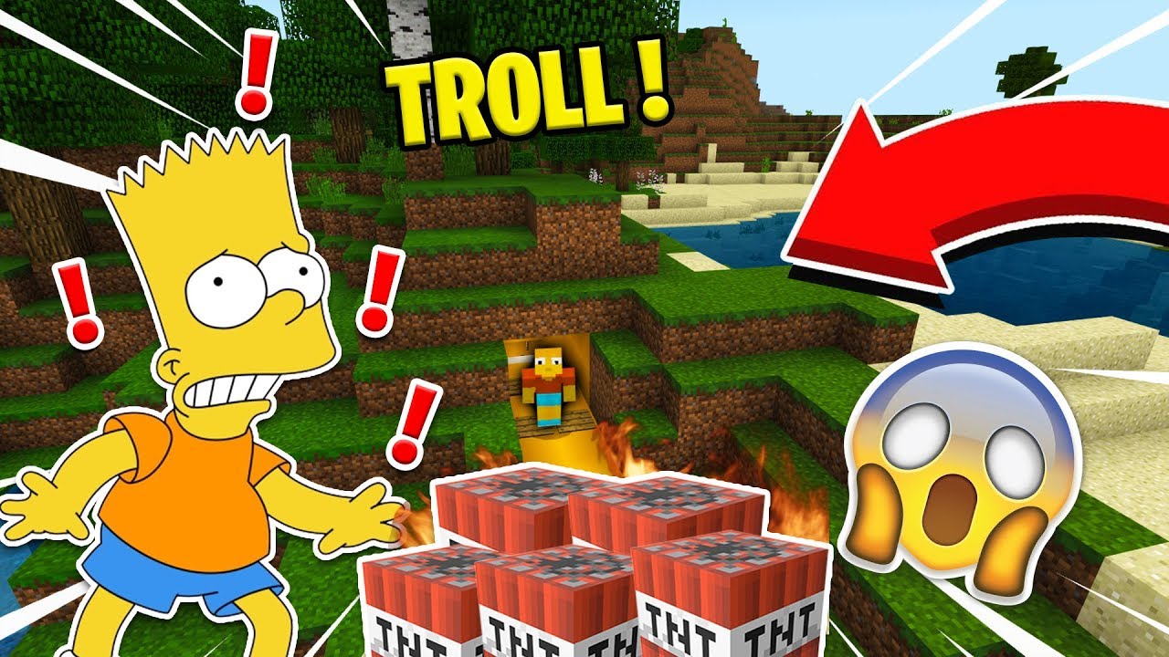 JE TROLL BART SIMPSON DANS SA BASE SECRÈTE SUR MINECRAFT !! - YouTube