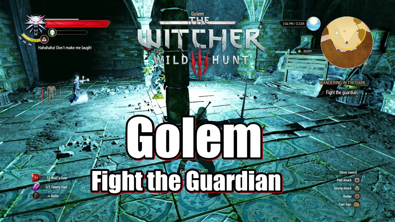 The Witcher 3 Wild Hunt Fight the Guardian Golem Wandering in the Dark ...