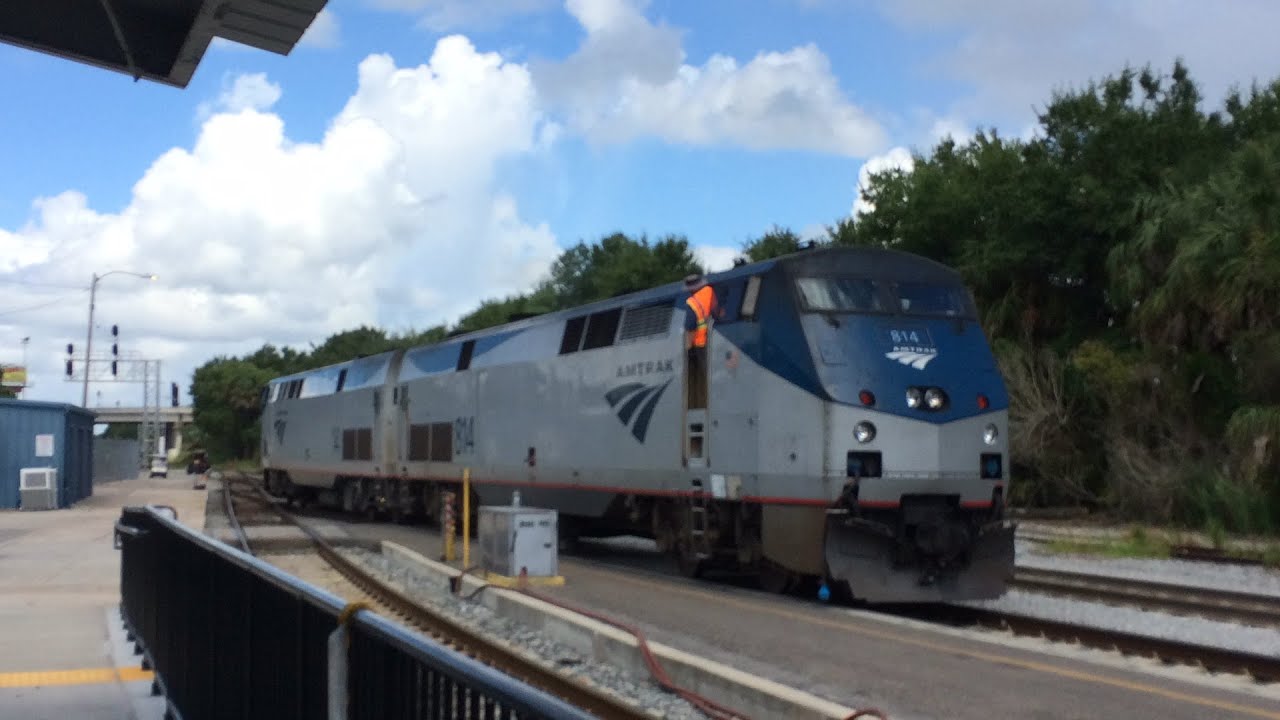 Amtrak GE P42DC 14 and P40DC 814 Couple Up to Auto Train 52 at Sanford ...