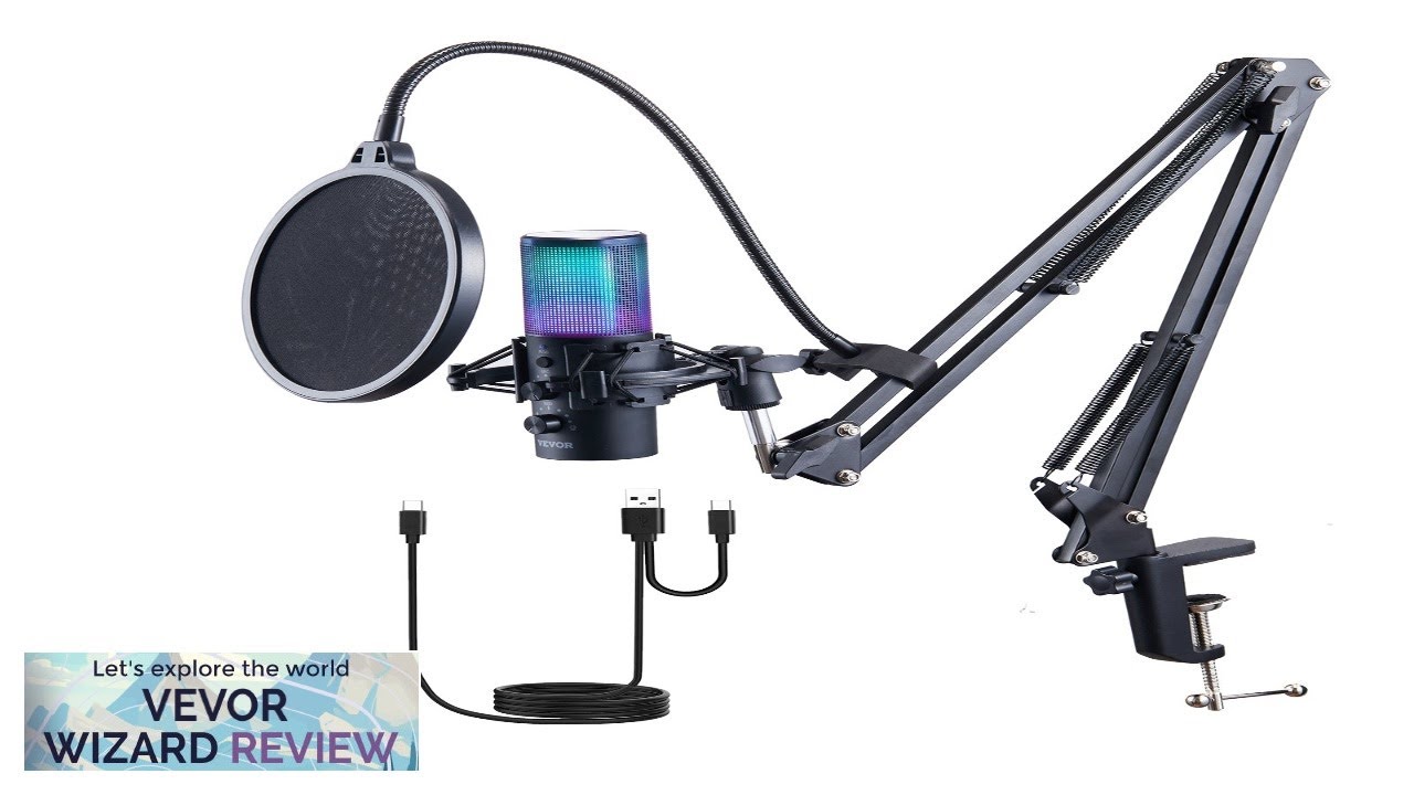 VEVOR USB Microphone 192 kHz/24-bit Professional Condenser Microphone ...
