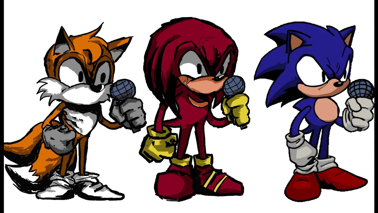 Drawing faker Tails and faker Knuckles - YouTube