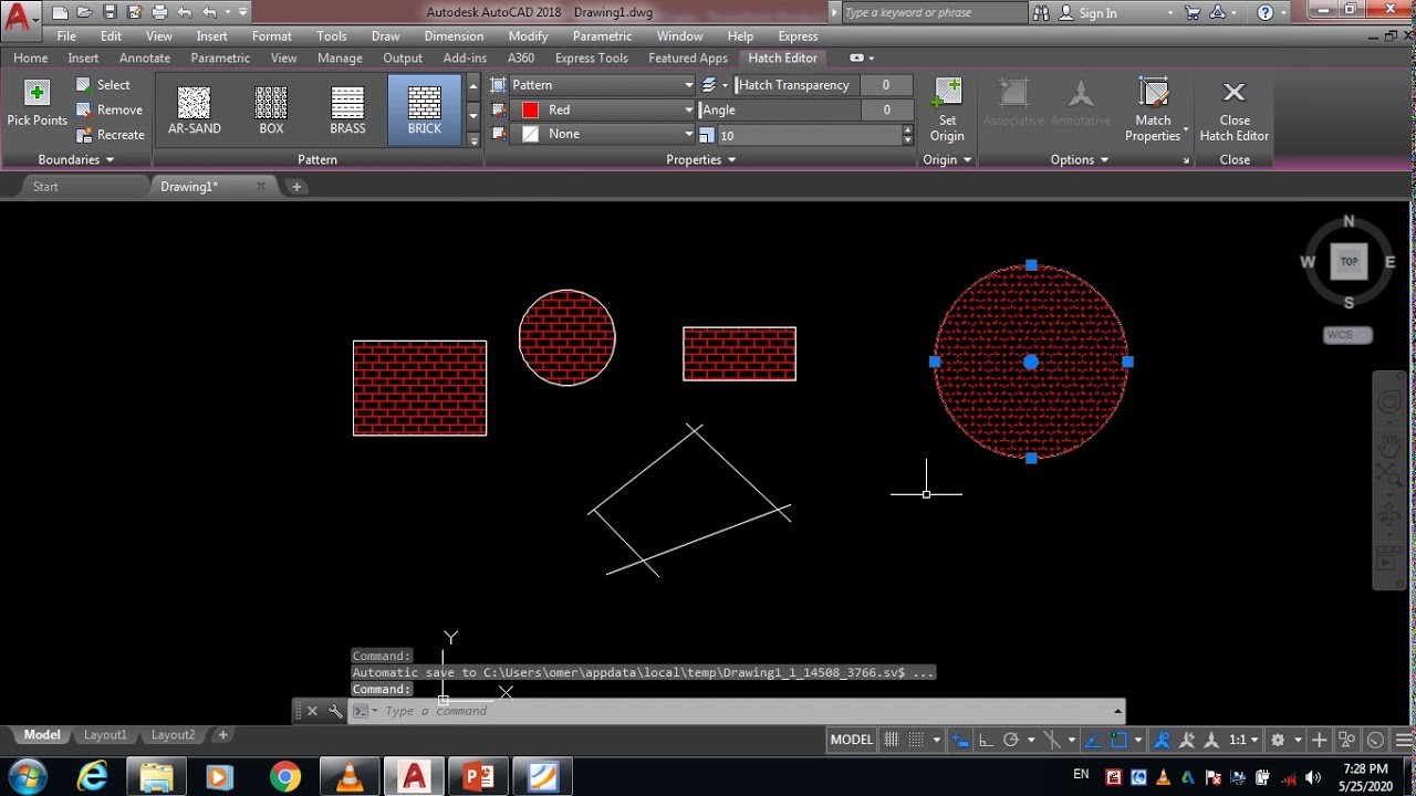 AutoCAD lecture 18 (Hatch and Gradient) in Dari - YouTube
