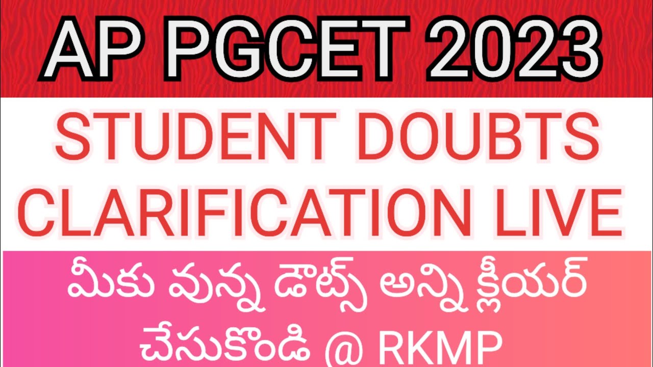 Rkmp tutorial for life sciences is going live!APPGCET 2023 student doubts clarification live ...