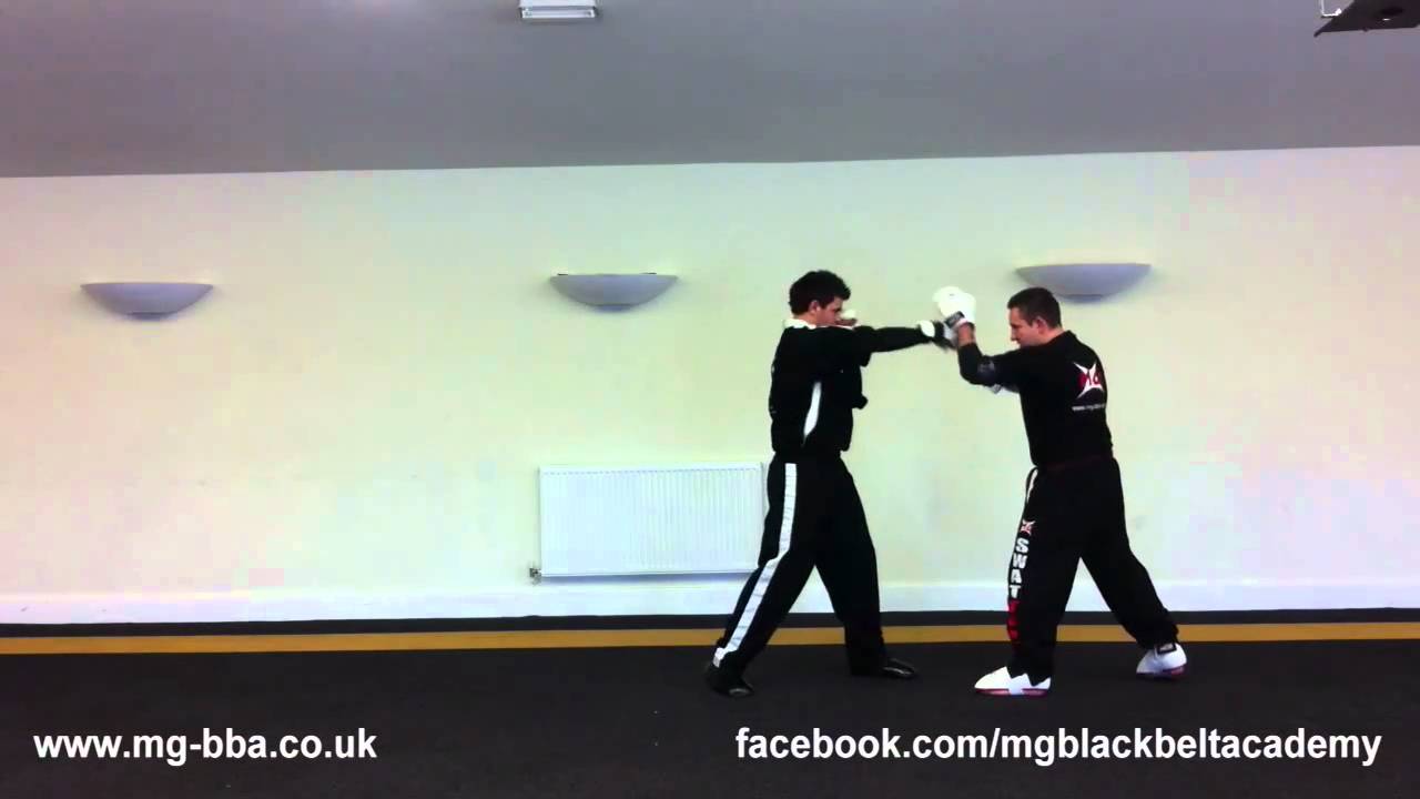 Blocking Jab Cross and Countering with Kick - YouTube