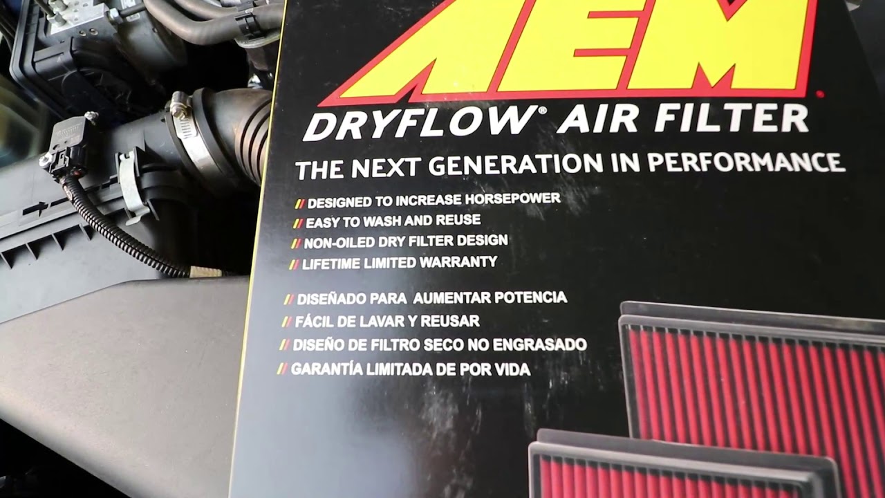 STI Air Filters - AEM Drop In Dry Filter and K&N Cabin Filter - YouTube