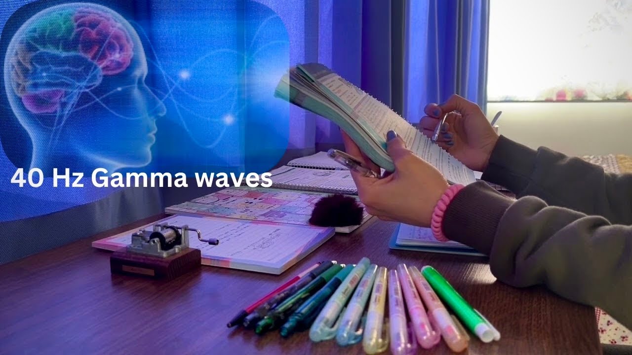 40 Hz Gamma Binaural Beats pure, for focus and concentration, 1 hour study with me - YouTube