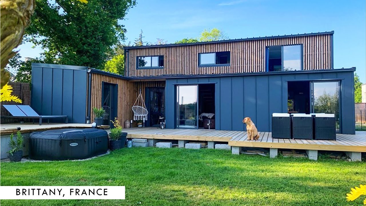 Luxury 6 Shipping Container House in Dinan, Brittany, France - YouTube