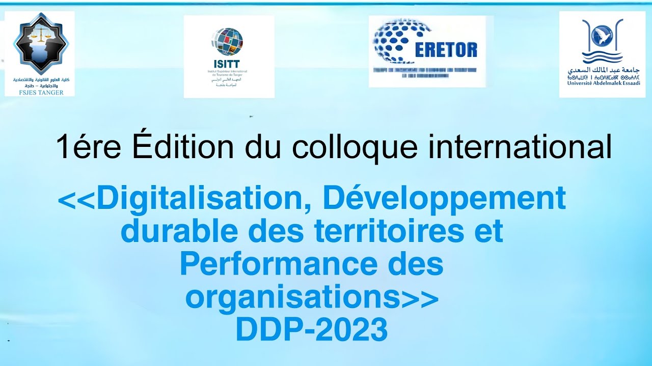 1ére Édition du colloque international. FSJEST - YouTube