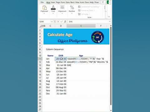 DATEDIF Function in Excel: Calculate Age, Years, Months, and Days # ...