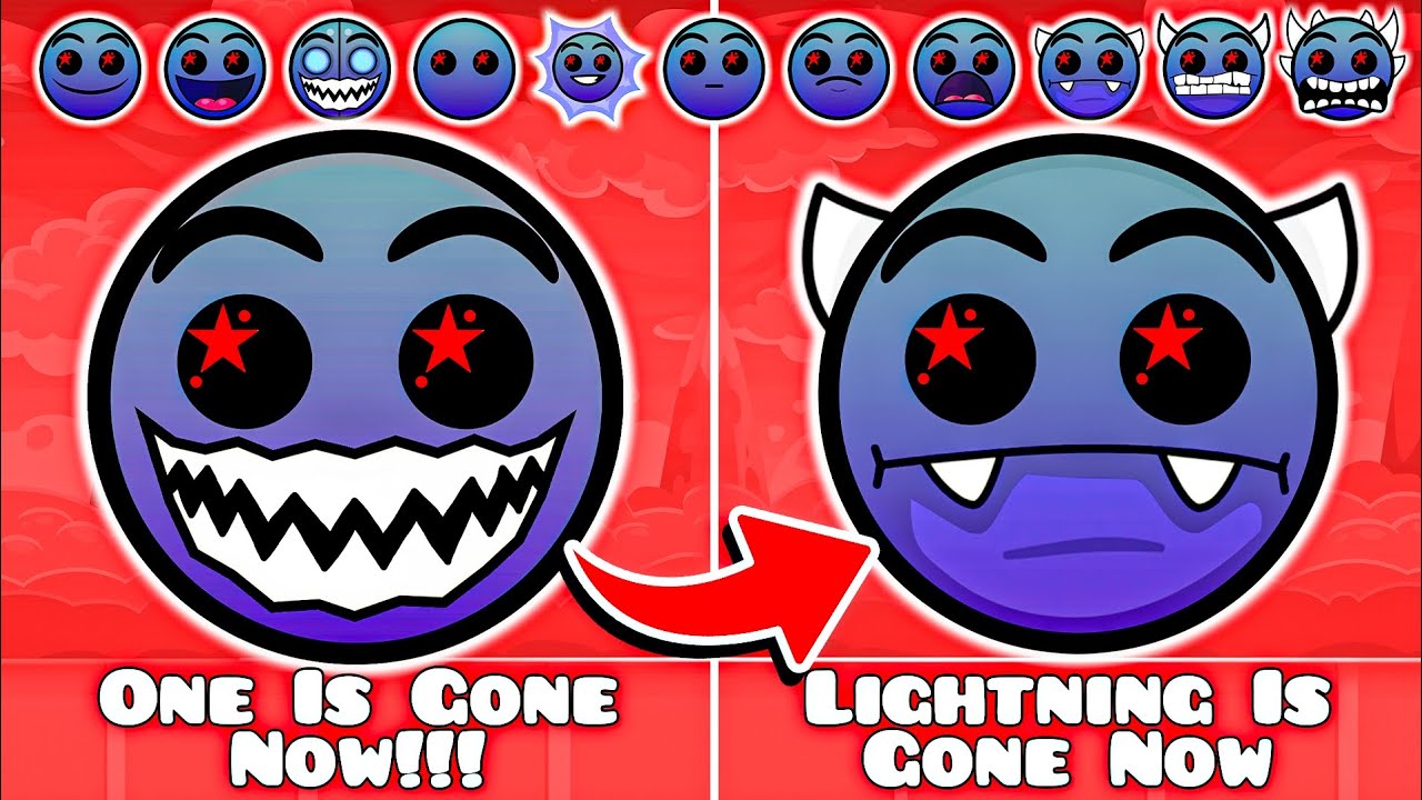 Custom Geometry Dash Faces But Everyone Transform One Is Gone Now - YouTube