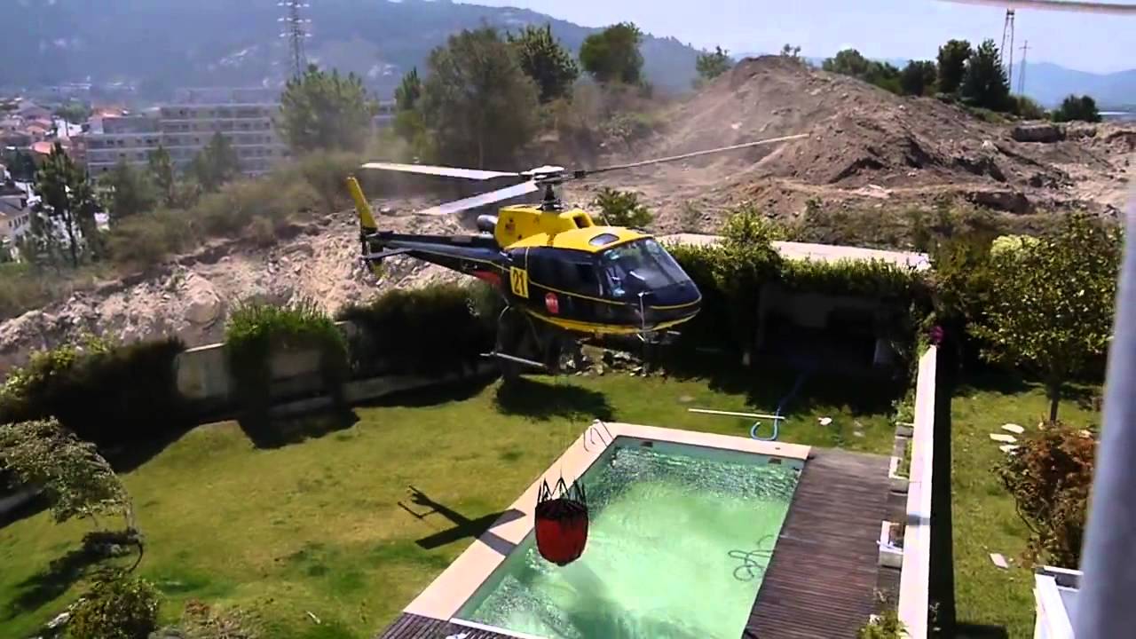 Amazing firefighters carry water from pool to fire! - YouTube