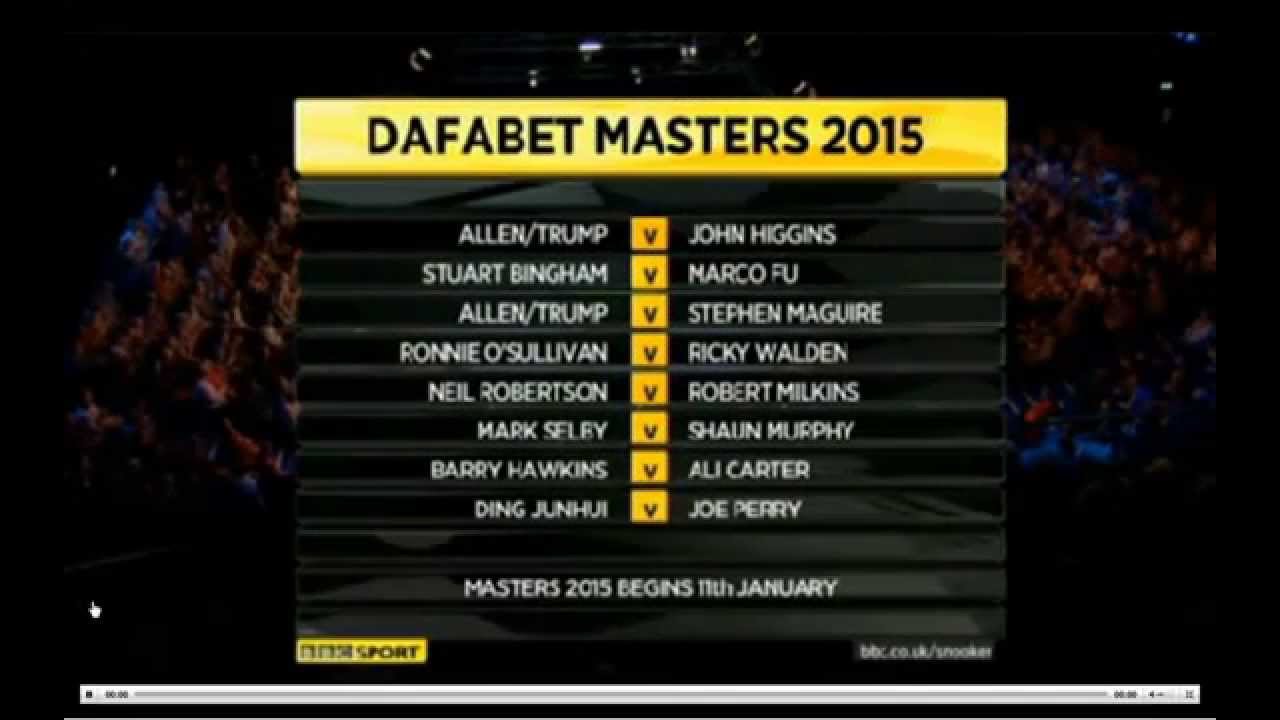 Snooker MASTERS 2015 - Live Draw @UK Championship's final - YouTube