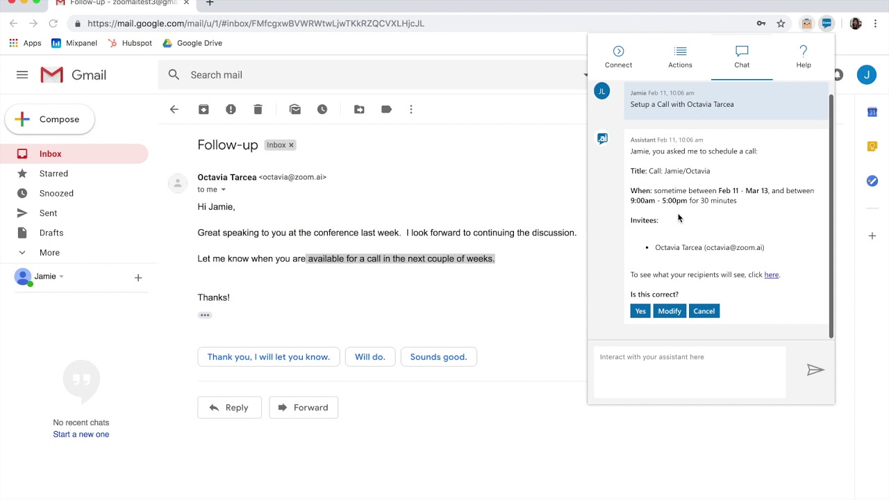Zoom.ai Meeting Assistant inside Google Chrome - YouTube