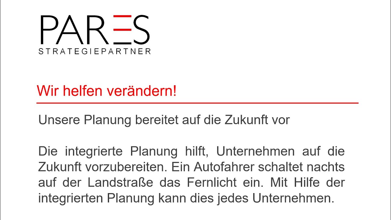 Die integrierte Planung bereitet Unternehmen auf die Zukunft vor - YouTube