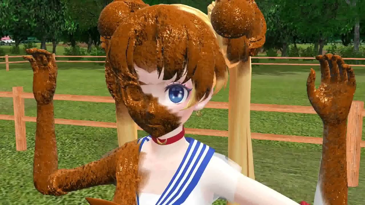 Sailor Moon playing in mud. - YouTube
