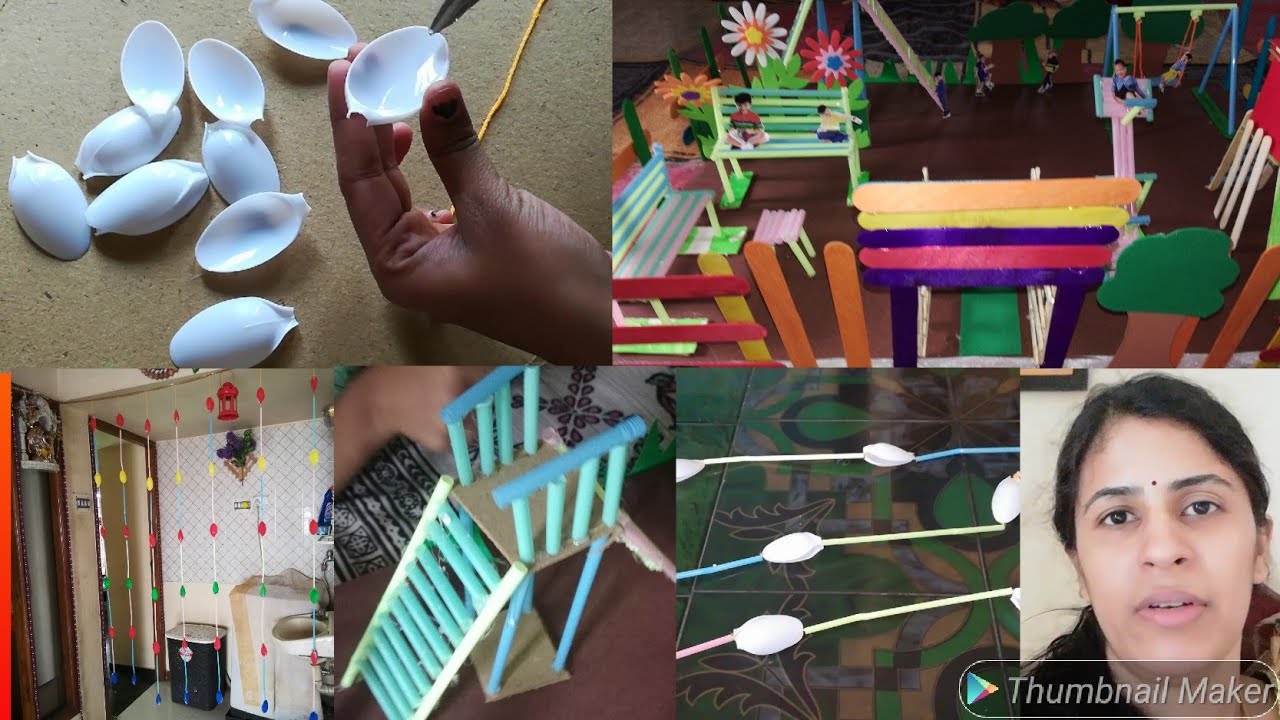 DIML tamil / Craft ideas /Doing school project and spoon curtain / A ...