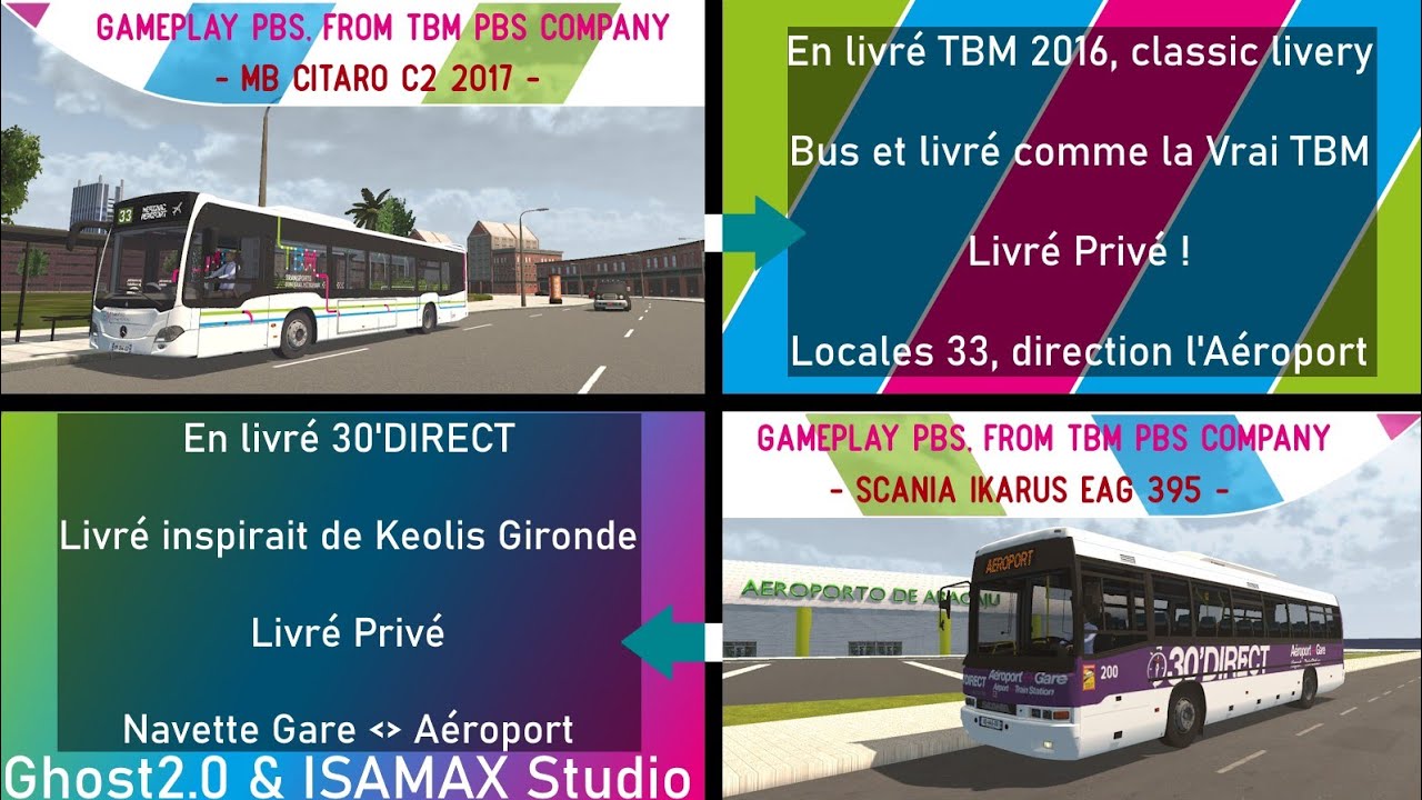 🚍 Gameplay | MB Citaro C2 & Ikarus Scania EAG 395 - TBM PBS 🚍 - YouTube
