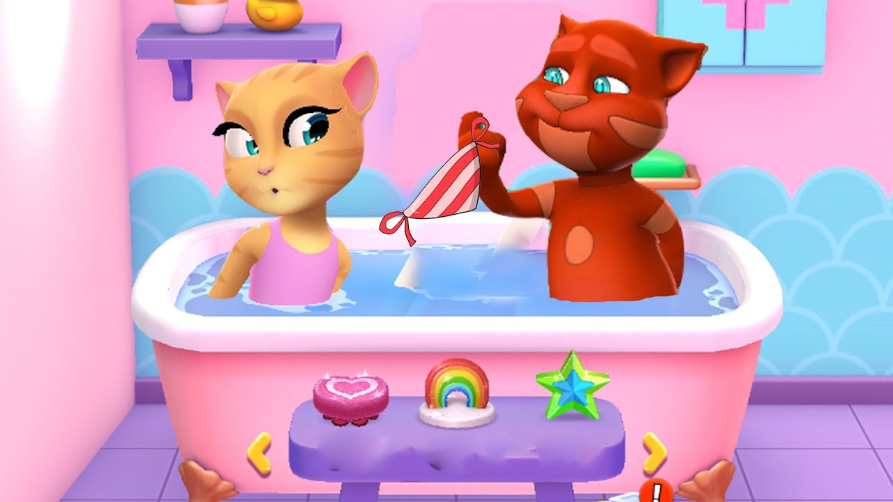 Tom Steals Angela's Pants | My Talking Tom 2 Vs My Talking Angela 2 ...