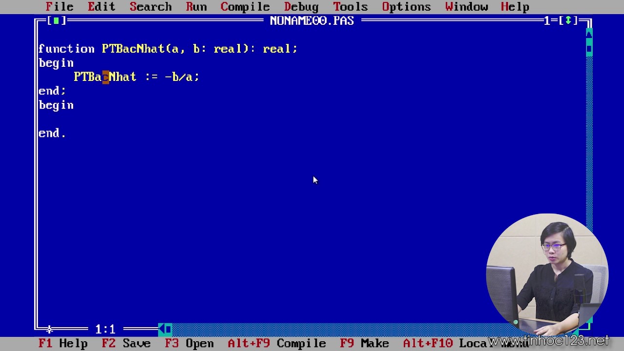 lập trình PASCAL - Chương trình giải phương trình bậc nhất - YouTube