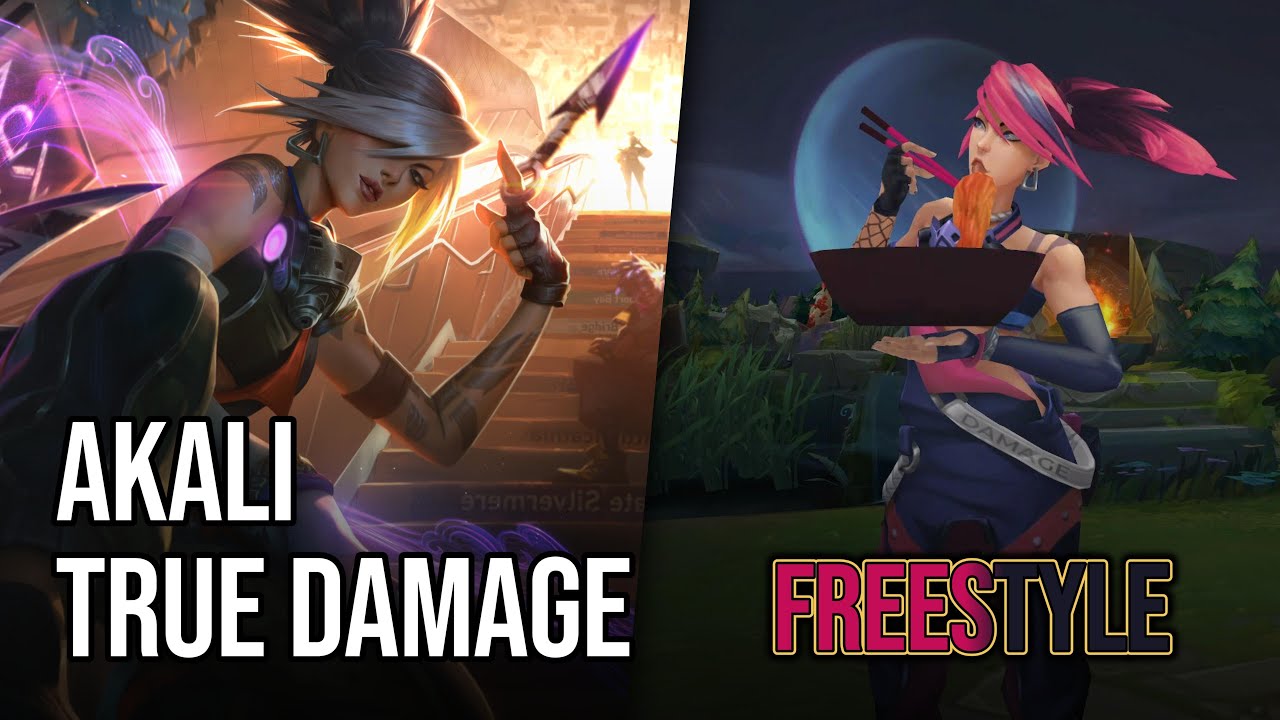 True Damage Akali Skin - Freestyle | League of Legends | Chromas Skin ...