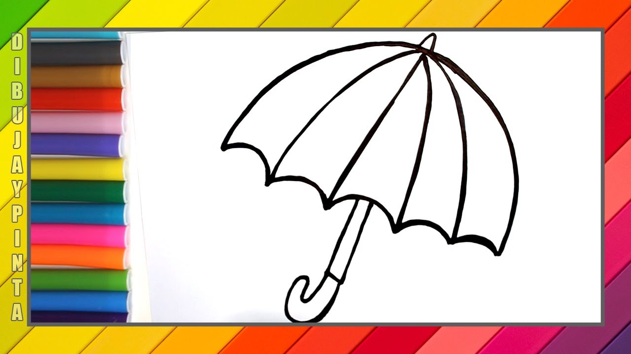 Cómo Dibujar y Colorear un PARAGUAS ☂️🎨 SUPER FÁCIL y Paso a Paso 🌈 ...