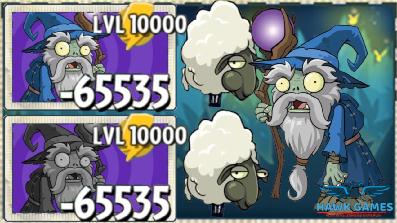 Plants vs Zombies 2 Wizard Zombie Upgraded to Level 10000 PvZ2 - YouTube