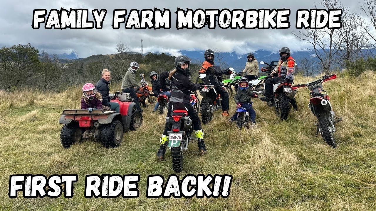 FIRST RIDE BACK!!! - Big Family Farm Ride on Adventure Bikes - YouTube