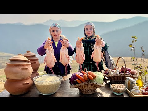 Cooking Biryani Ducks in Clay Pots with Stuffed Rice | Traditional Village Recipe