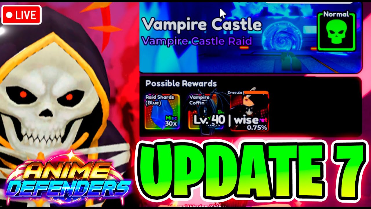 🎃HOY UPDATE 7 en ANIME DEFENDERS🎃🦇 Banner Live 🦇 #roblox - YouTube